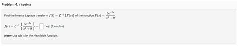 Solved Problem 4 1 ﻿pointfind The Inverse Laplace
