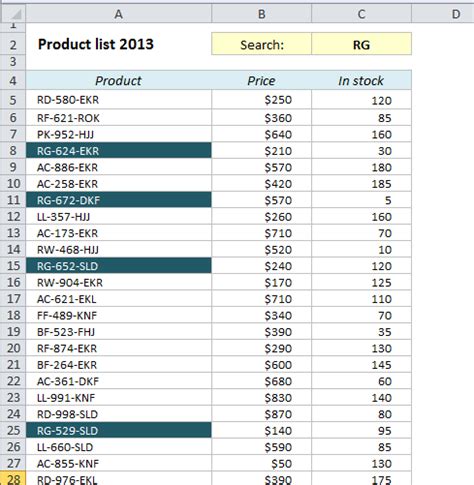 Create A Search Box In Excel Without Vba Easy