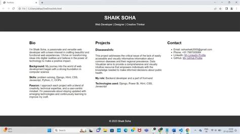 Soha Shaik On Linkedin Completed My 2nd Task Of Creating A Portfolio Page At Algorithm Cat