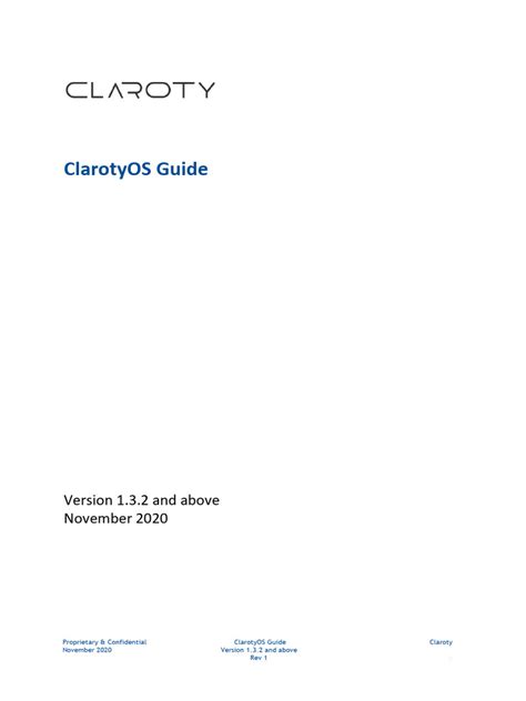 Claroty Ctd V4 2 3 Clarotyos Guide Rev1 Pdf