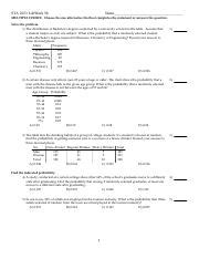 LabWork 9B Pdf STA 2023 LabWork 9b Name MULTIPLE CHOICE Choose The