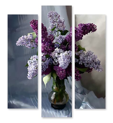 Купити Модульна картина бузок у вазі ціна 1499 грн Prom Ua Id 598071658