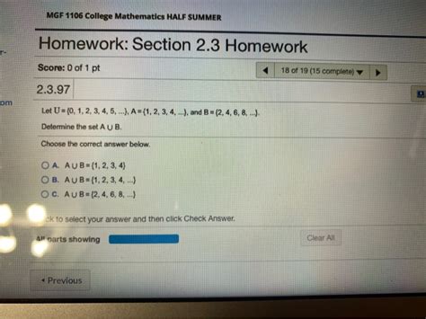 Solved Mgf 1106 College Mathematics Half Summer Homework
