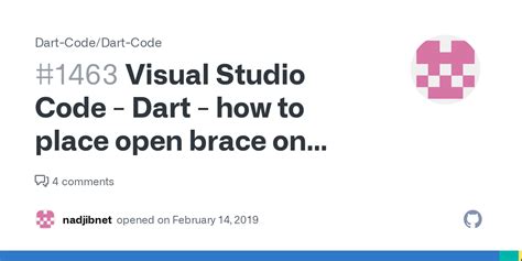 Visual Studio Code Dart How To Place Open Brace On New Line Issue Dart Code Dart