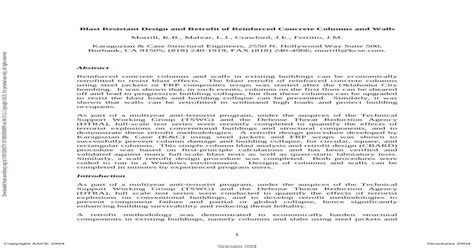Blast Resistant Design And Retrofit Of Reinforced Concrete Columns And Walls Pdf Document