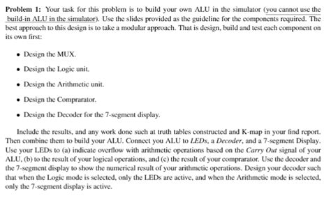 Solved Problem Your Task For This Problem Is To Build Chegg