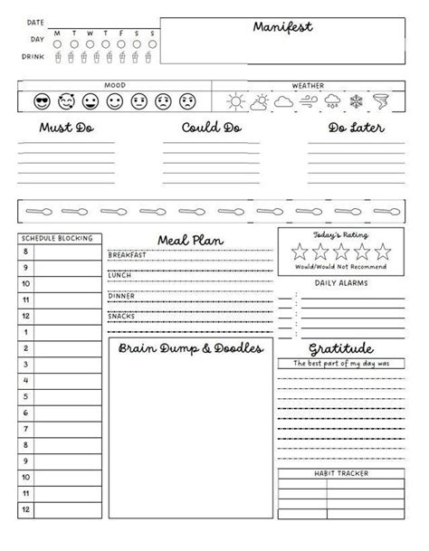 Adhd Daily Planner Printable Template For Productivity Etsy