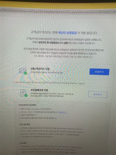 넥슨id 보호잠금 지식in