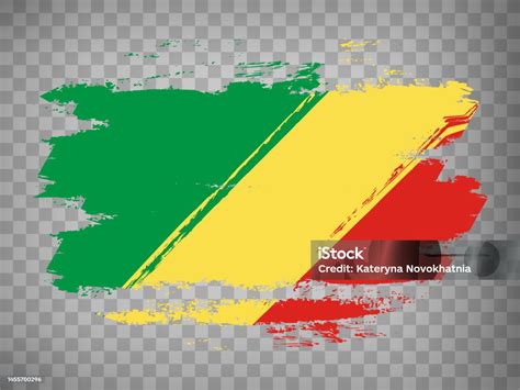 콩고 공화국의 국기 브러시 스트로크 배경입니다 디자인 앱 Ui에 대한 투명한 배경에 콩고 공화국의 국기 스톡 벡터입니다 Eps10 0명에 대한 스톡 벡터 아트 및 기타