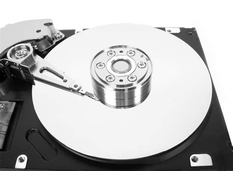 Premium Photo Computer Hard Disk Drive Without Case Isolated Black And White Photography Closeup