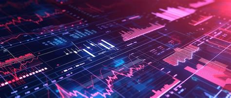 Premium Photo Dynamic Stock Market Data Visualization In Blue And Red