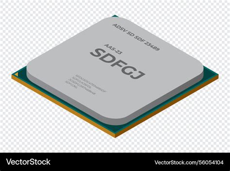 Isometric Processor Central Processing Unit Vector Image