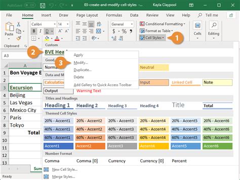 Create A New Style In Excel Customguide