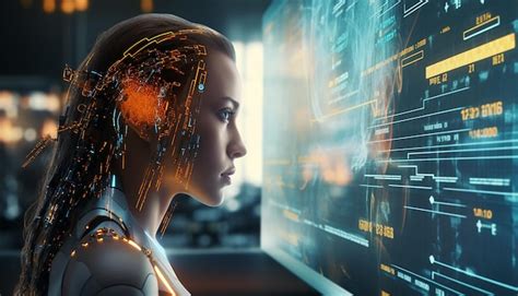 Premium Ai Image Automation Data Analytic With Robot And Digital Visualization For Big Data