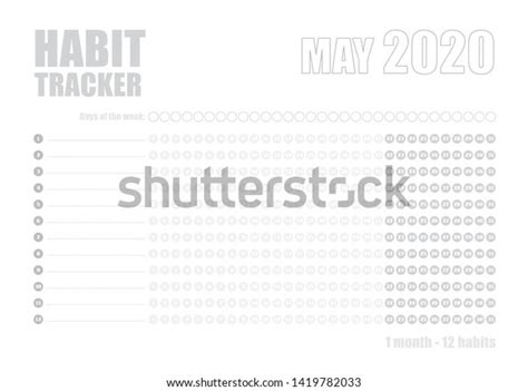 Printable Blank A4 Size Sheet Habit Stock Vector Royalty Free 1419782033 Shutterstock