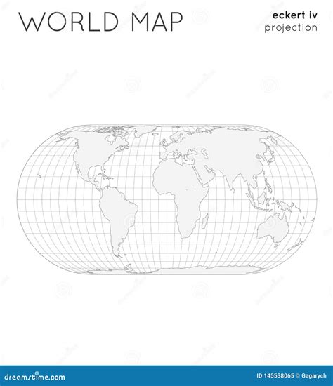 World Map Stock Vector Illustration Of Outline Land 145538065