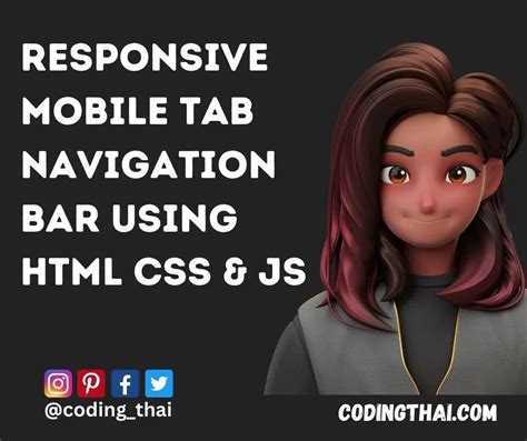 Coding Thai Responsive Mobile Tab Navigation Bar Using