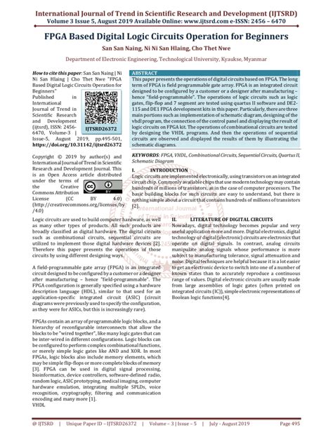 Fpga Digital Logic Circuits Operation For Beginners