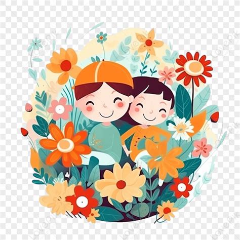 어린이날 삽화보태니컬색깔만화 삽화 Png 일러스트 무료 다운로드 Lovepik