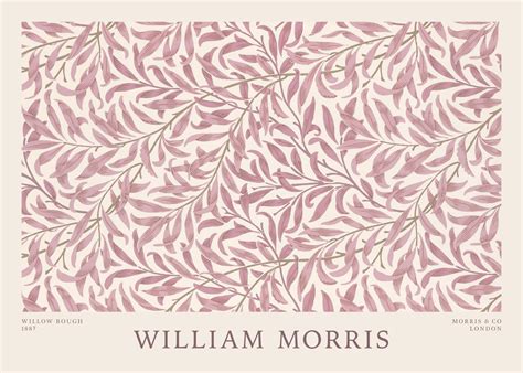 William Morris Willow Bough Pink Landscape Juliste