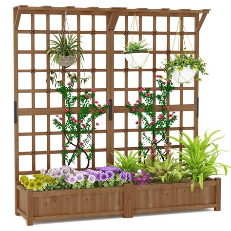 Outdoor Plant Pots And Planters 183cm Tall Wooden Large Raised Garden