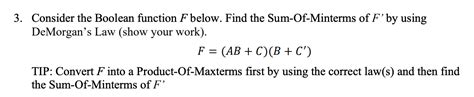 Solved Consider The Boolean Function F Below Find The