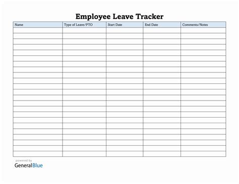 Pto Tracker Templates
