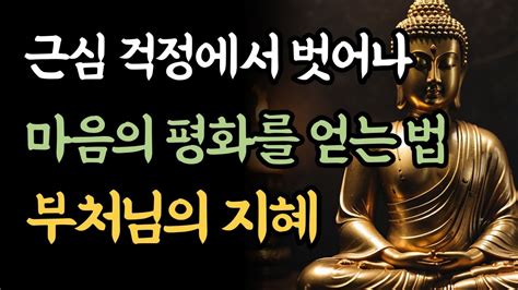 근심 걱정에서 벗어나 마음의 평화를 얻는 법 부처님의 지혜 마음의등불 Youtube