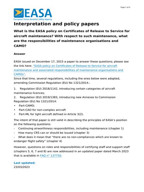 Easa Interpretation And Policy Papers Pdf