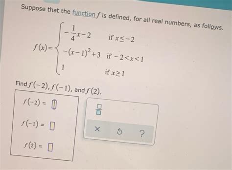 Solved Suppose That The Function F Is Defined For All Real Chegg