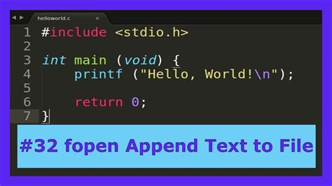 C Tutorial 32 Fopen Append Text To File Youtube