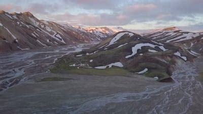 Aerial View Of Maelifell Volcano And Icelandic Landscape At Sunset