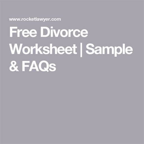 Free Divorce Worksheet Sample And Faqs In 2025 Printable Divorce