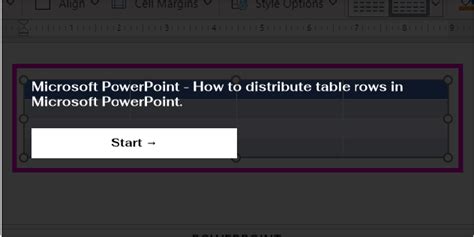Microsoft Powerpoint How To Distribute Table Rows In Microsoft Powerpoint