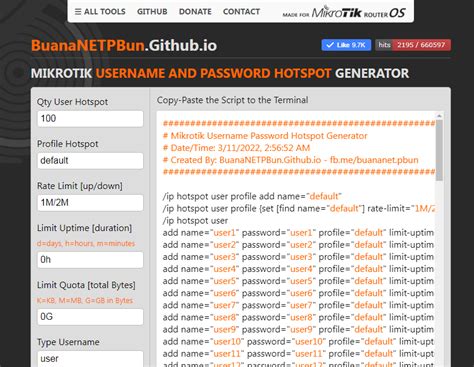 Mikrotik Username Password Hotspot Generator