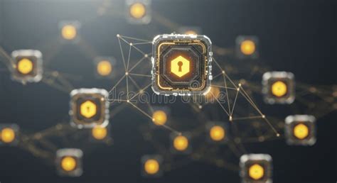 Network Security Concept Illustration Showing Encrypted Key Connected