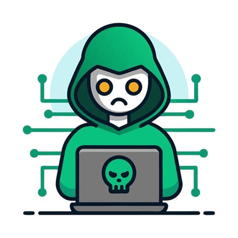Cartoon Hacker Character With Glasses And Laptop Illustration For Tech And Gaming Designs