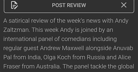 Im Loving How Andy Has Managed To Turn The News Quiz Into The Bugle