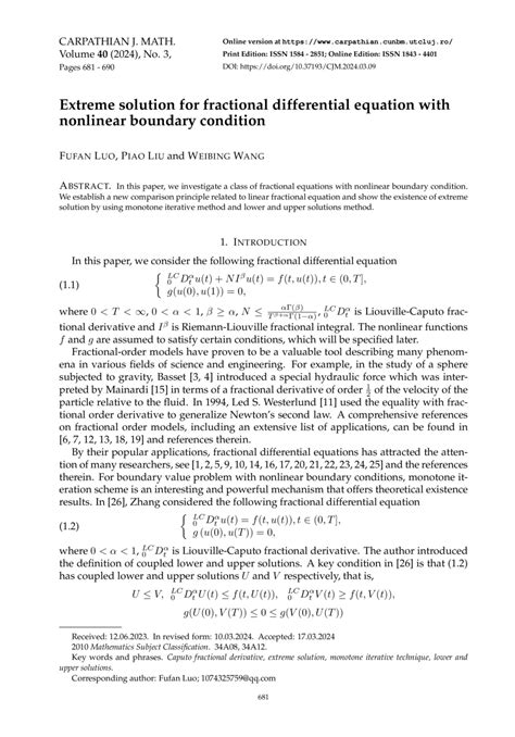 Extreme Solution For Fractional Differential Equation With Nonlinear Boundary Condition