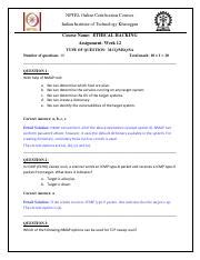 Assignment Solution Pdf NPTEL Online Certification Courses Indian Institute Of Technology