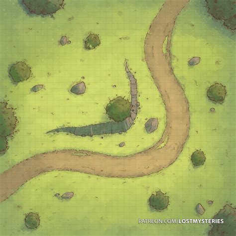 Grassland Trail 40x40 Battlemap Rdungeonmasters