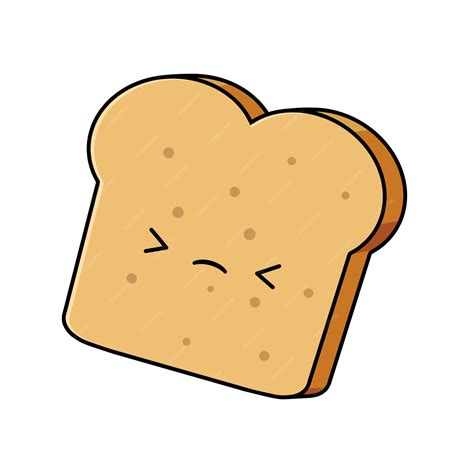 귀여운 구운 빵 만화 캐릭터 벡터 일러스트 레이 션 프리미엄 벡터