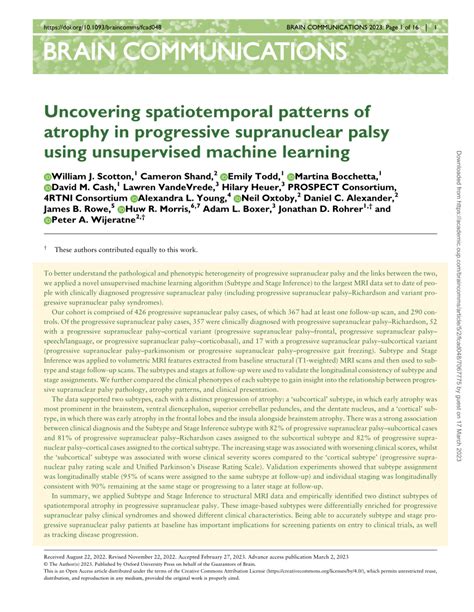 Pdf Uncovering Spatiotemporal Patterns Of Atrophy In Progressive Supranuclear Palsy Using