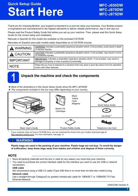 Brother MFC J DW Quick Setup Guide