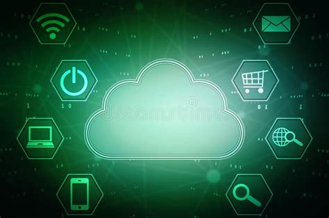 Digital Cloud Computing Concept Background Cyber Technology Internet