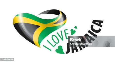 마음과 비문의 모양에 자메이카의 국기 나는 자메이카를 사랑해요 벡터 일러스트레이션 국가 관광명소에 대한 스톡 벡터 아트 및 기타 이미지 국가 관광명소 국기 기