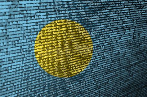 Palau Flag Is Depicted On The Screen With The Program Code The Concept Of Modern Technology And