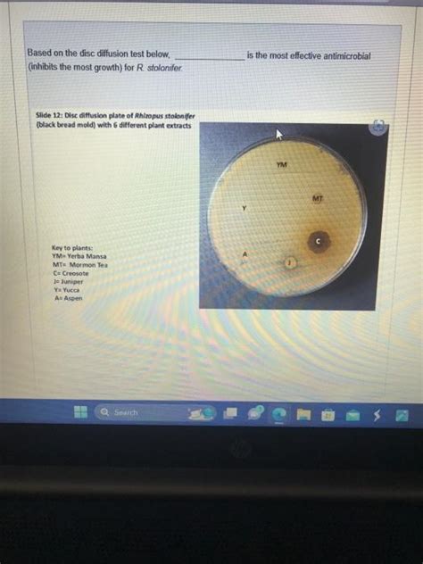 Solved Based On The Disc Diffusion Test Below Is The Most
