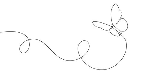 Premium Vector Butterfly Drawing Drawn With One Continuous Line
