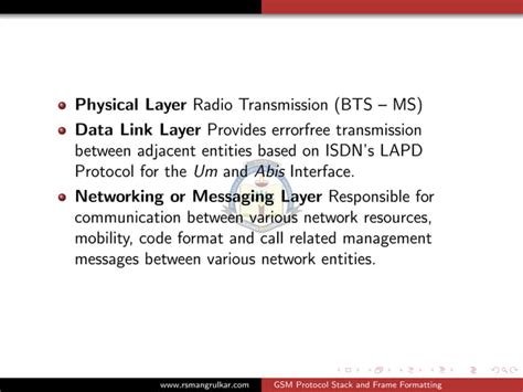 Gsm Protocol Stack And Frame Formating Pdf Computer Networking